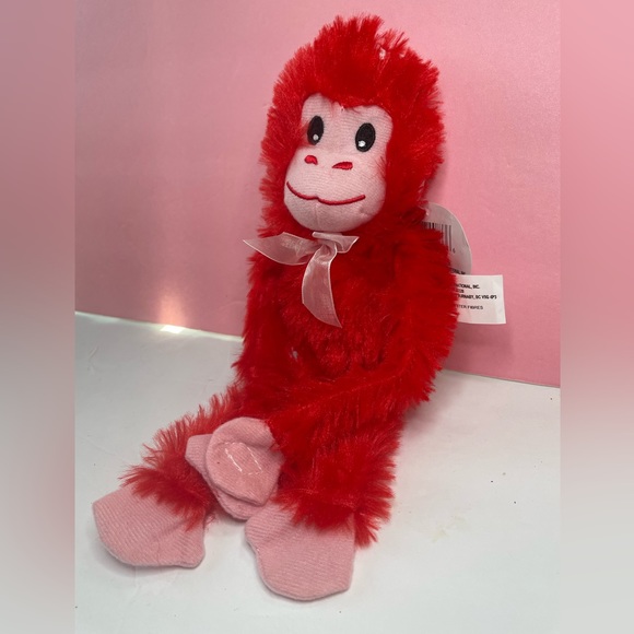 greenbrier | Toys | Fuzzy Friends Red Monkey Plush With Sticky Hands 2 ...